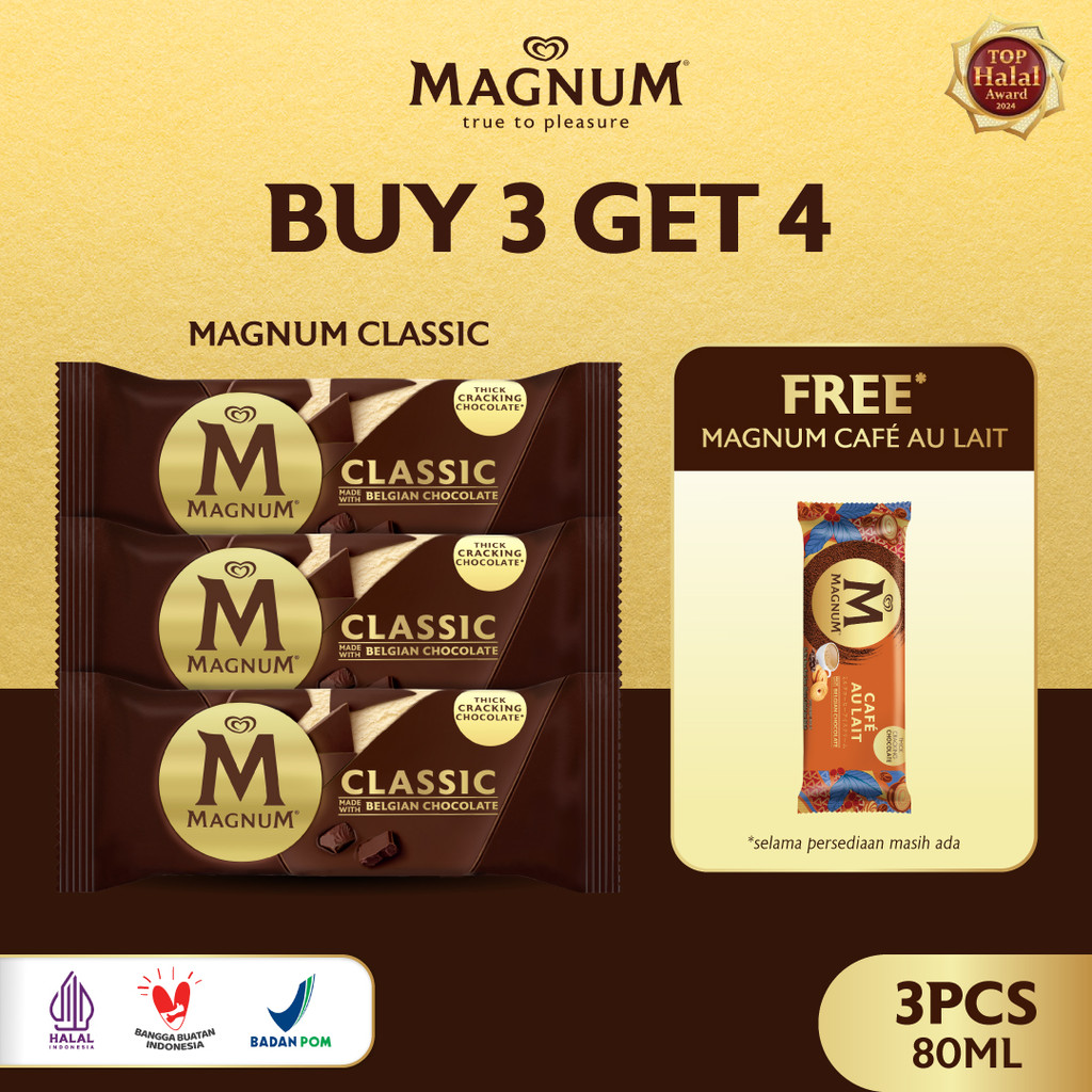 Jual [BUY 3 GET 4] Magnum Vanilla Classic 3 pcs FREE Magnum Café Au ...