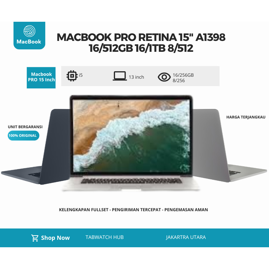 Jual MACBOOK PRO RETINA 15" A1398 8/512 16/512GB 16/1TB Second ...