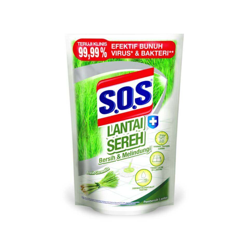 Jual SOS Pembersih Lantai Sereh Pouch 675 ml | Shopee Indonesia