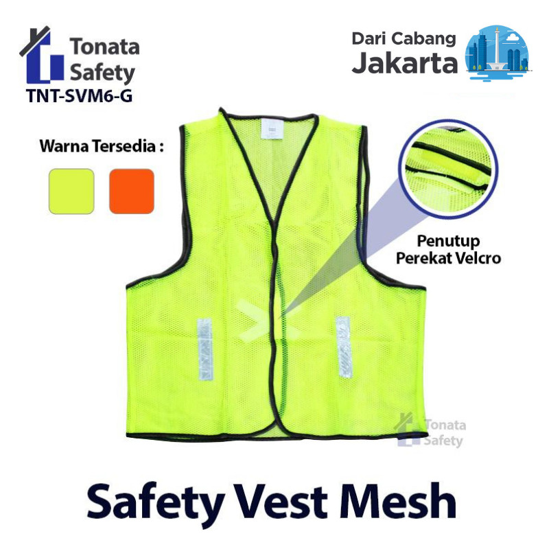 Jual Rompi Safety Proyek Reflective Type-MESH Tonata / Rompi Jaring ...