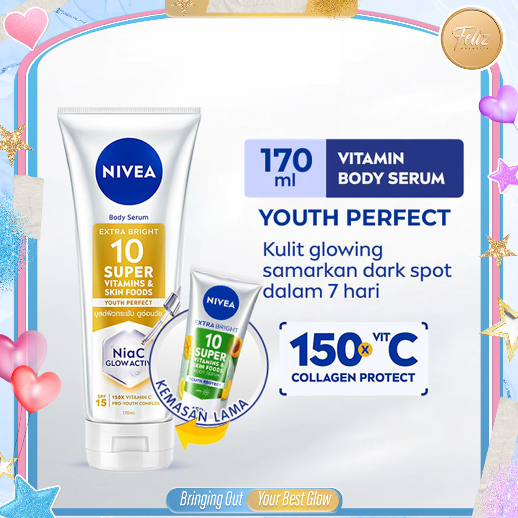 Jual * FELIZ * NIVEA Body Serum Youth Protect Collagen (KUNING) Extra ...