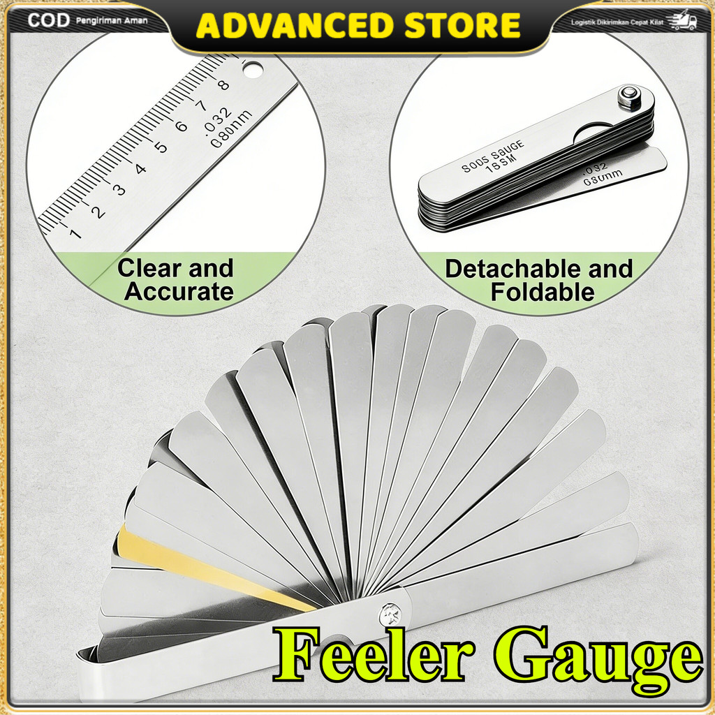 Jual 32 Blades High Precision Feeler Gauge Kit (0.04-0.88mm) – Alat ...