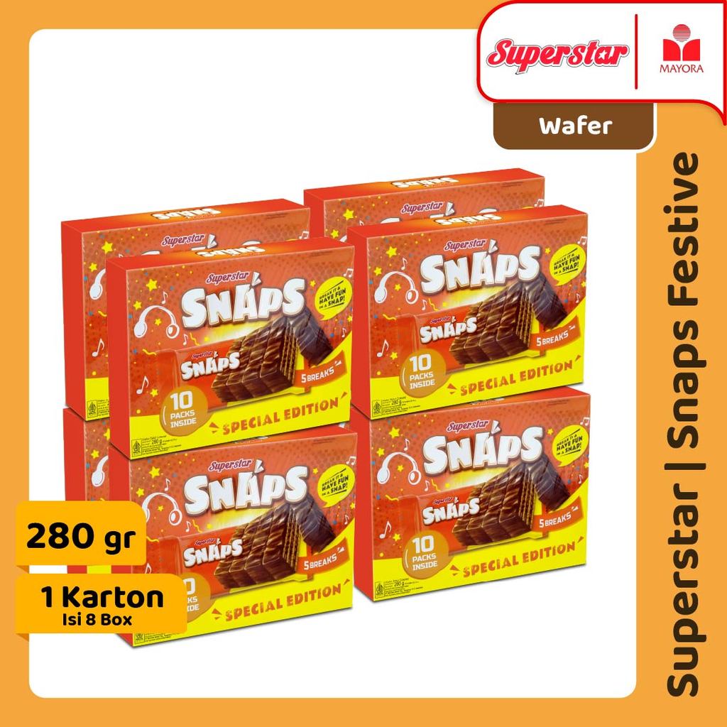 Jual Paket 1 Karton - Wafer Superstar Snaps Festive | Shopee Indonesia