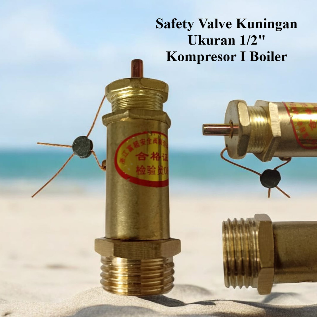 Jual Safety Valve Kuningan Drat 1/2 Inch | Katup Pengaman Kompresor ...