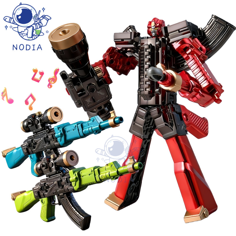 Jual NODIA Mainan AK Robot Bentuk Ganda Dengan Efek Suara Dan Tampilan ...