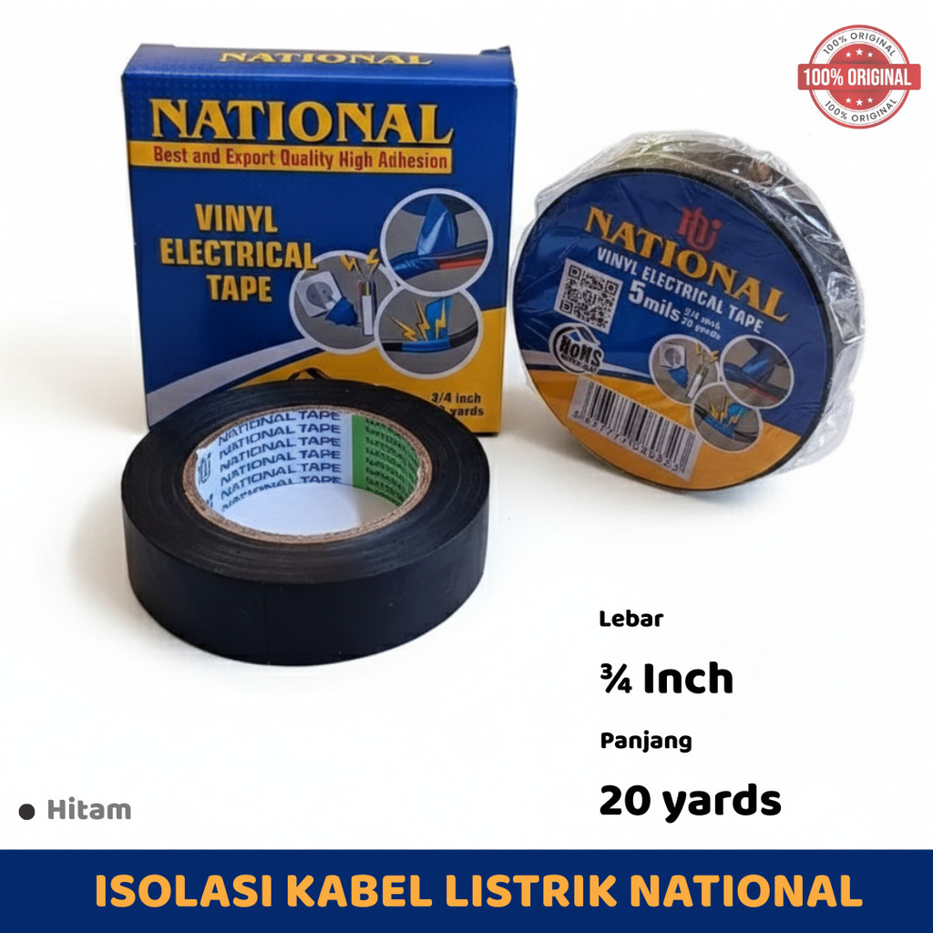Jual ISOLASI KOTAK KABEL LISTRIK NATIONAL / ISOLASI LISTRIK 3/4 INCH ...
