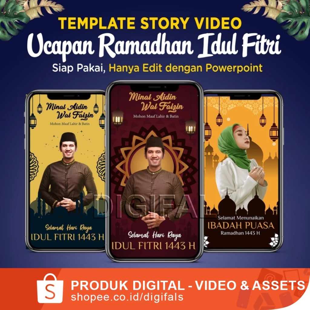 Jual Template PPT Puasa Ramadhan Idul Fitri Video Story Kekinian ...