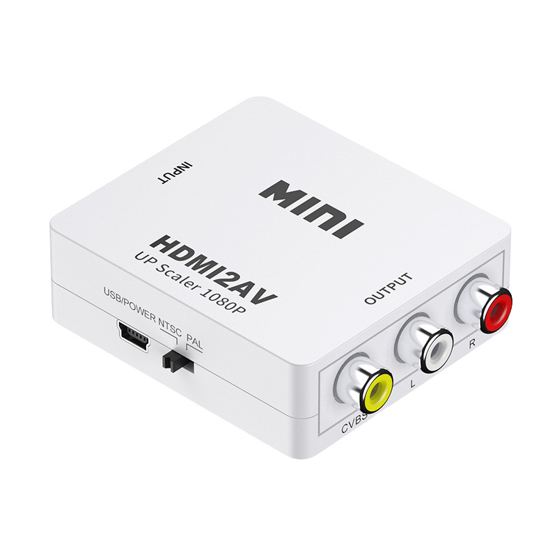 Jual Konverter HDMI ke AV 3RCA Mini Kotak Putih untuk TV Tabung Lama ...