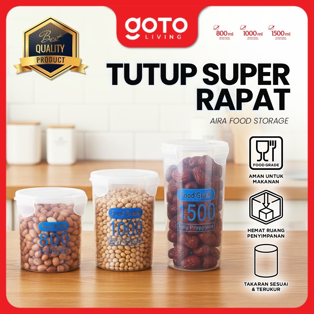 Jual Goto [COD] Aira Toples Kedap Udara Food Container Storage Tempat ...