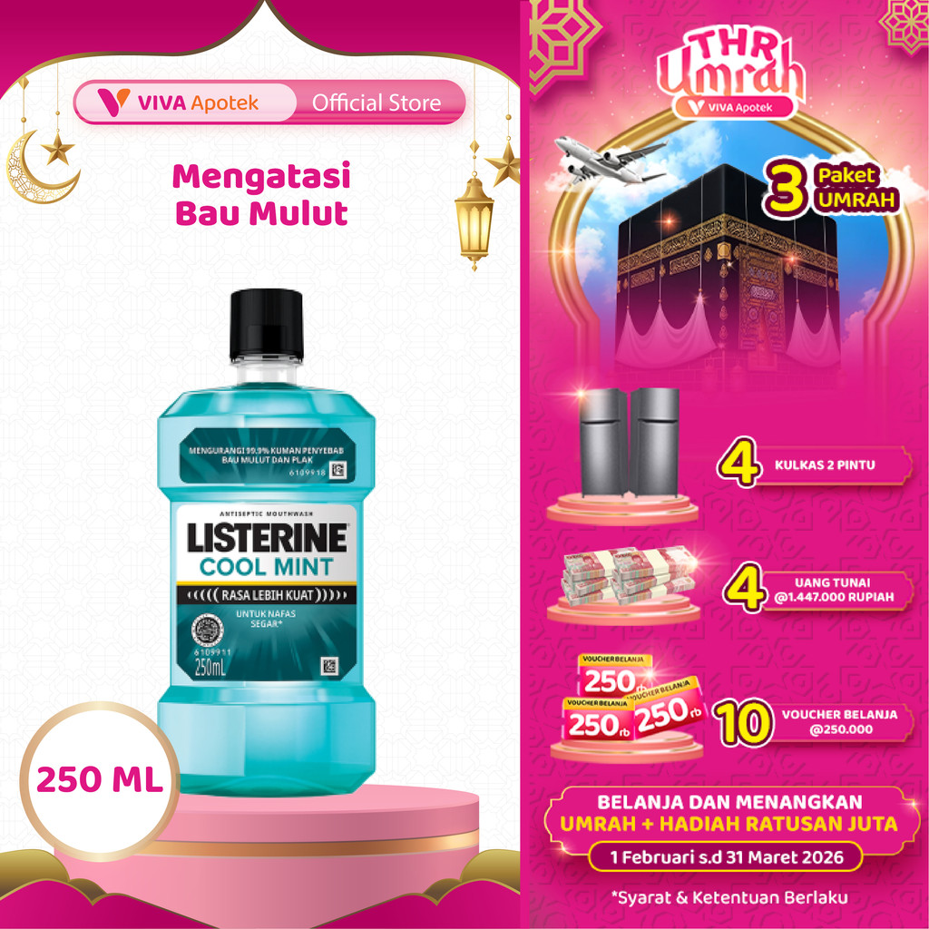 Jual Listerine Cool Mint Antiseptic Mouthwash / Obat Kumur (250 ml ...