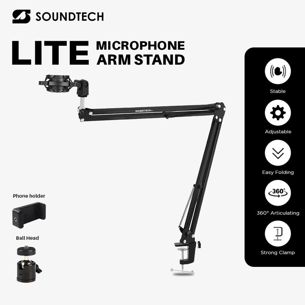 Jual SOUNDTECH Lite Microphone Arm Stand Scissor Bracket – Stand Mic ...