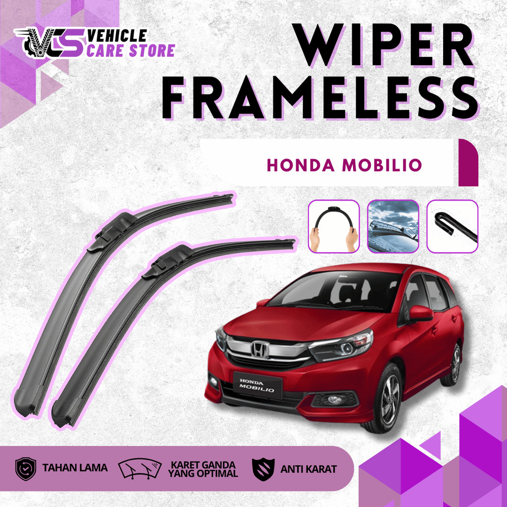 Jual Wiper Mobil Honda Mobilio Frameless Model Banana Karet Tanpa ...