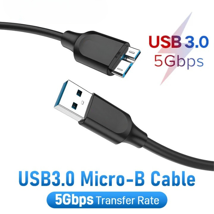 Jual Kabel Data External HDD USB 3.0 Type A To Micro B 50cm High Speed ...