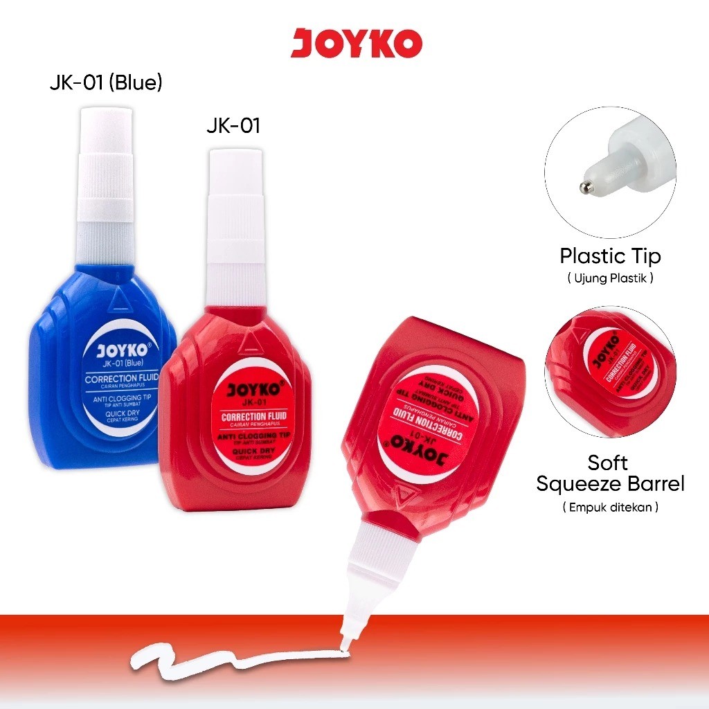 Jual Correction Fluid JK101 Tipex Cair tip-ex cairan penghapus JOYKO ...