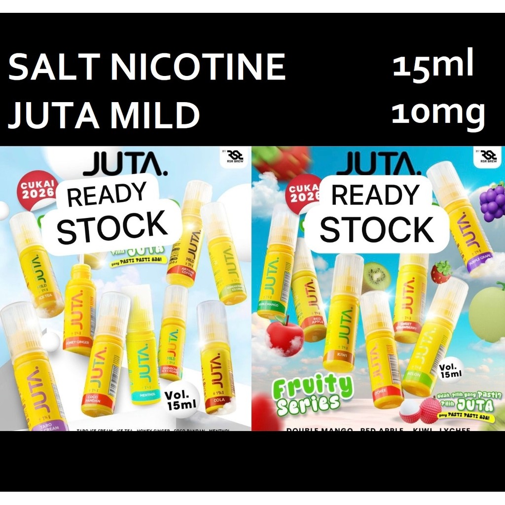 Jual Salt Nicotine JUTA MILD 15ml 10mg Cukai 26 | Shopee Indonesia