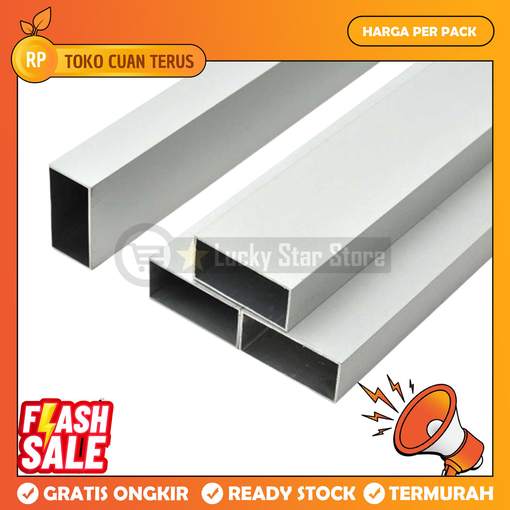 Jual Aluminium Hollow 25 mm x 76 mm Pipa Kotak Persegi Rangka Aluminium ...
