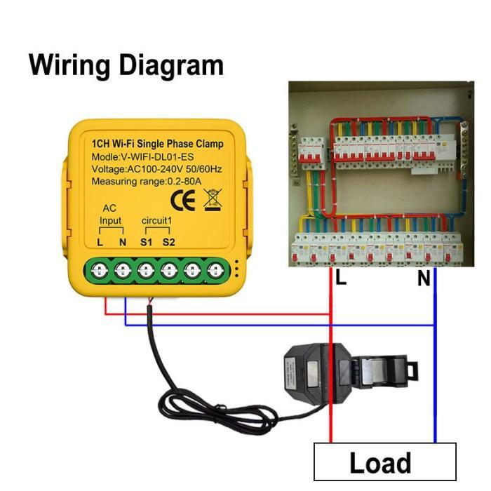 Jual Tuya WiFi Energy Meter 1/2 Channel Current Transformer Sensor ...