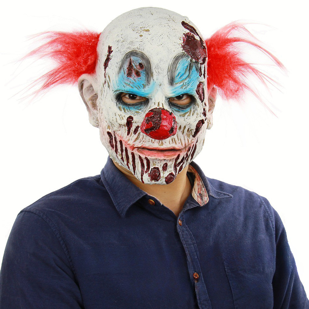 Jual New Horror Ghost Rotten Face Clown Mask Latex Scary Rotten Head ...