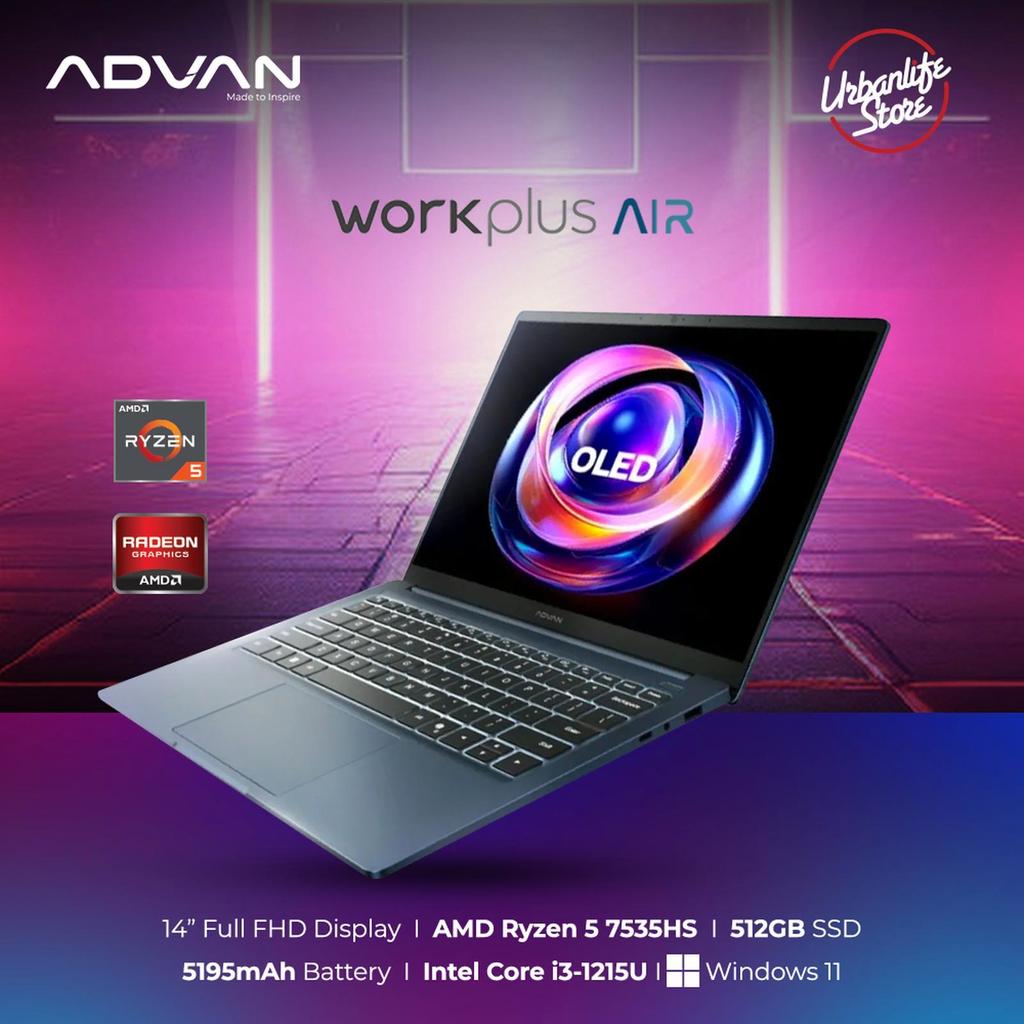Jual LAPTOP ADVAN WORK PLUS AIR BLUE AMD RYZEN 5-7535HS 16GB 512GB SSD ...