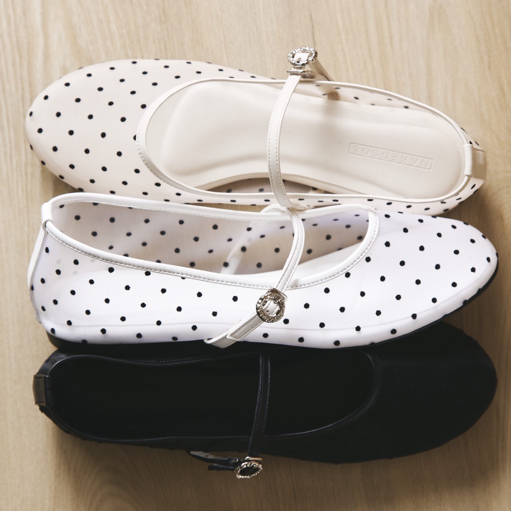 Jual Nakedsol Belle Flats (Oat, White, Black) Flatshoes Tali Sepatu ...