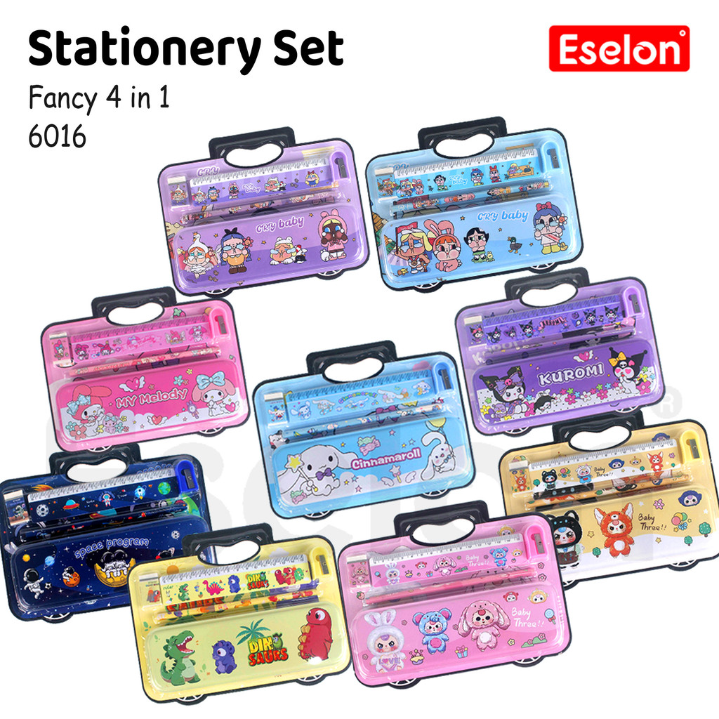 Jual 5in1 Stationery Set 6016 / Set Alat Tulis Press Tenteng Fancy ...