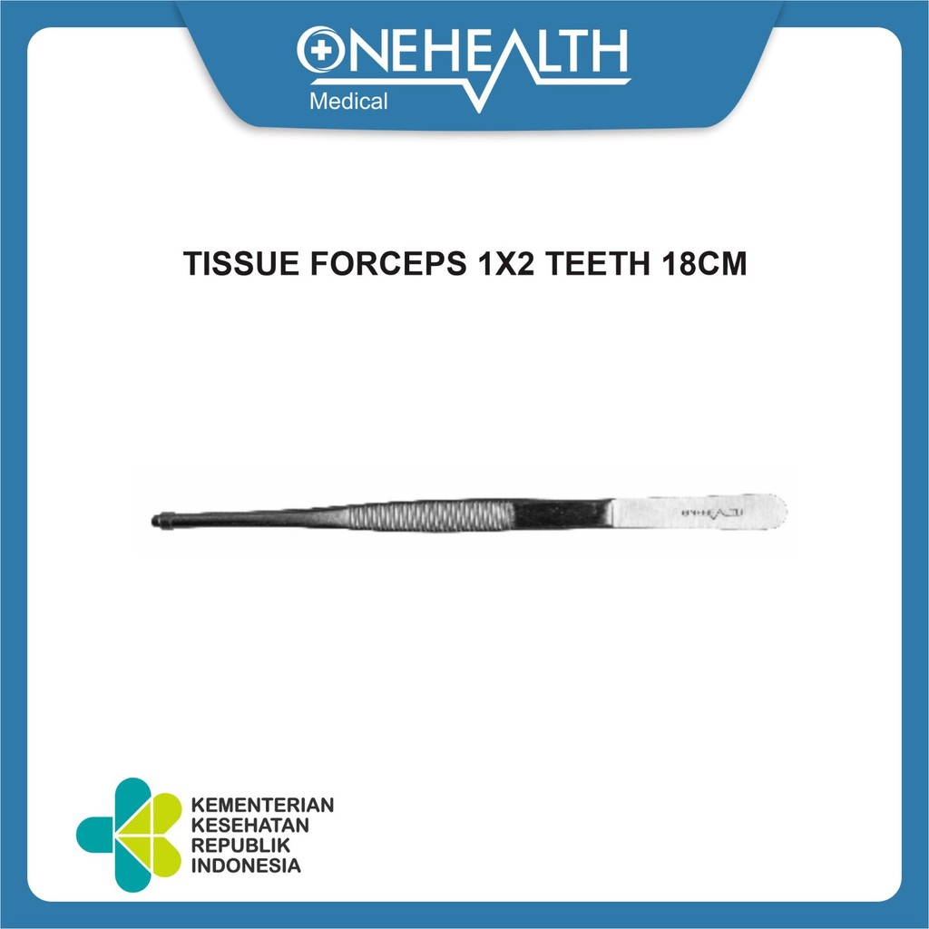 Jual Onehealth Tissue Forceps 1X2 Teeth 18 Cm Pinset Hoodie Bedah ...