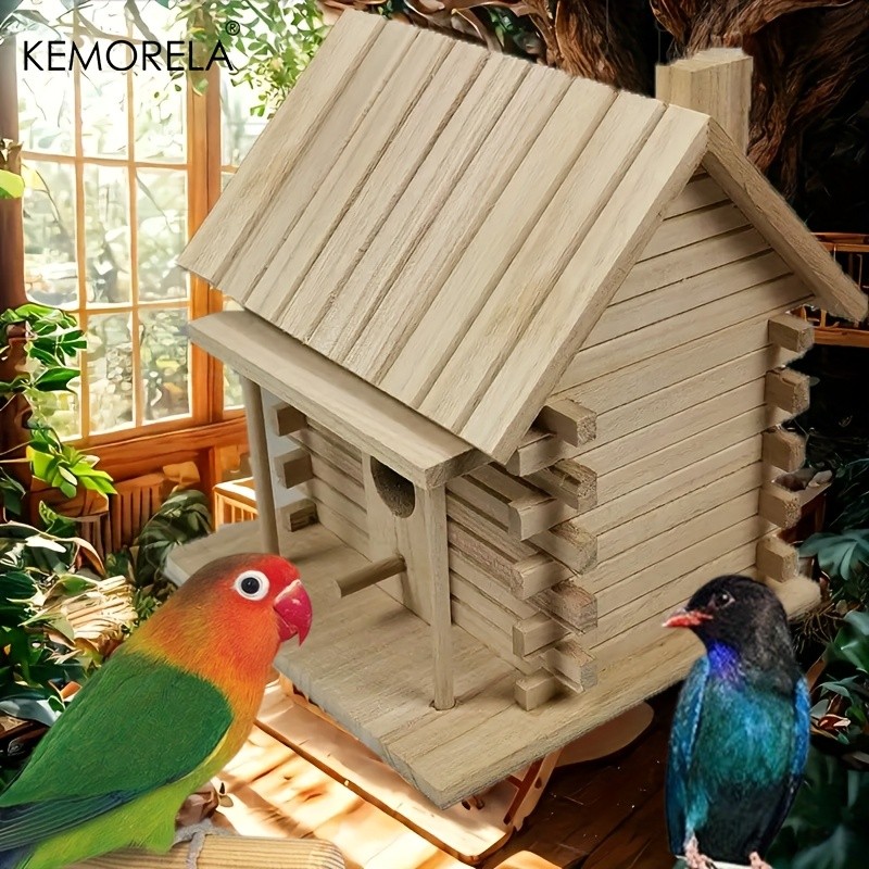 Jual Natural Pine & Cedarwood Bird Nest Box Solid Wood Outdoor Indoor ...
