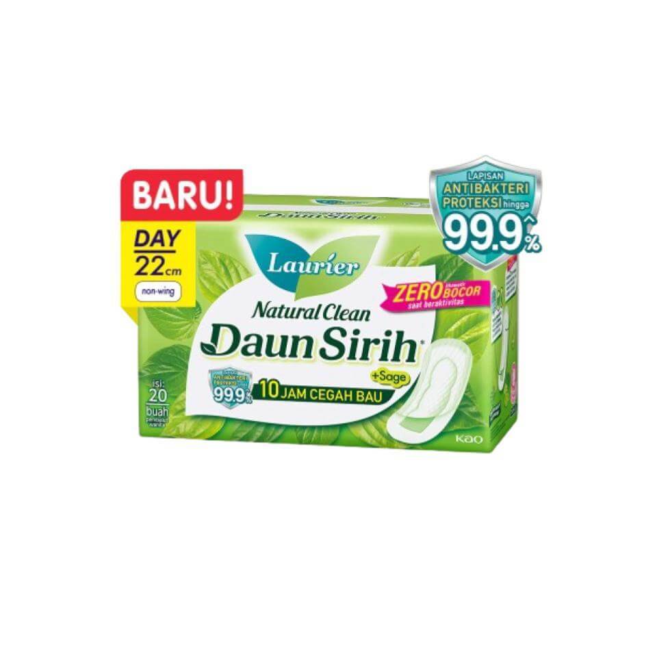 Jual Laurier Pembalut Natural Clean Daun Sirih Non Wing 22cm 20 pcs ...