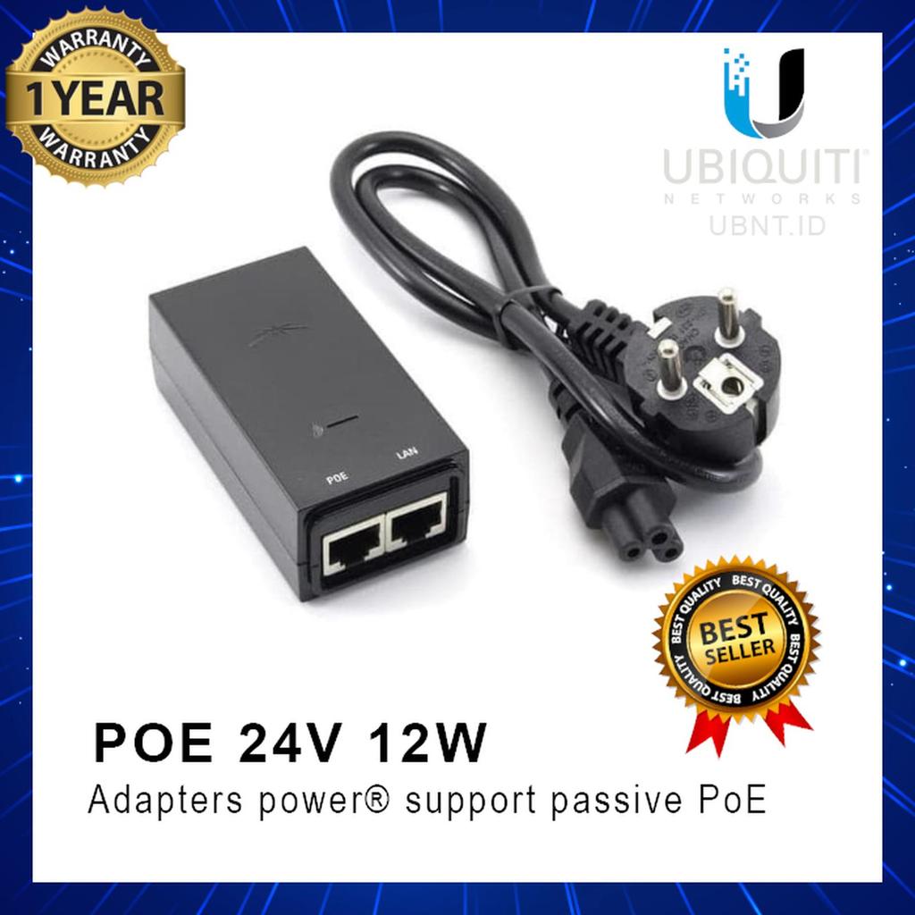 Jual Ubiquiti POE-24-12W Adaptor PoE Injector 24V 0.5A Untuk Access ...
