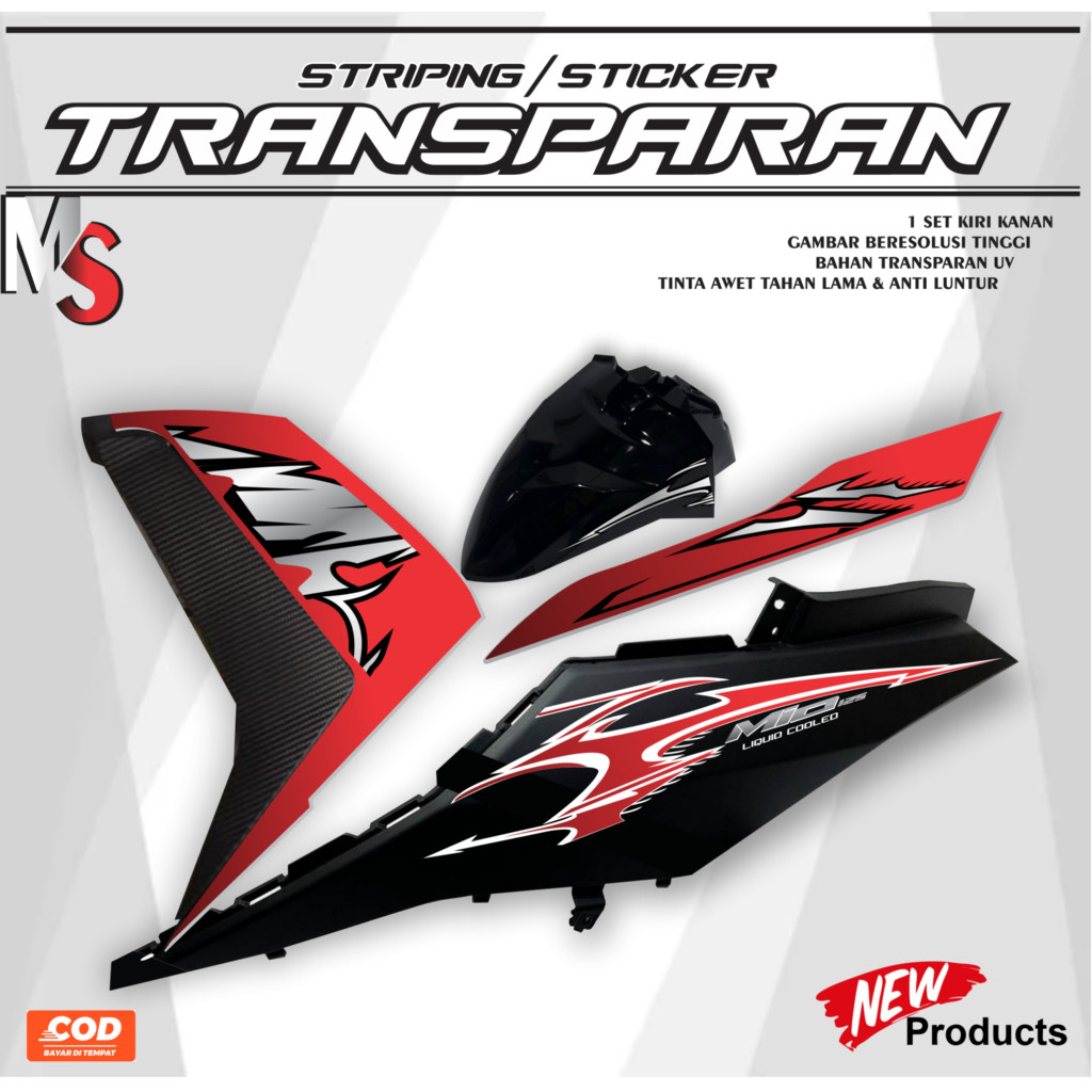 Jual TRANSFARAN Striping Transparan Yamaha Mio M3 Custom Desain Terbaru ...