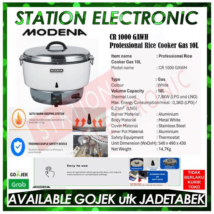 Jual Modena CR-1000GAWH Gas Rice Cooker 10 Liter Kapasitas Besar untuk ...