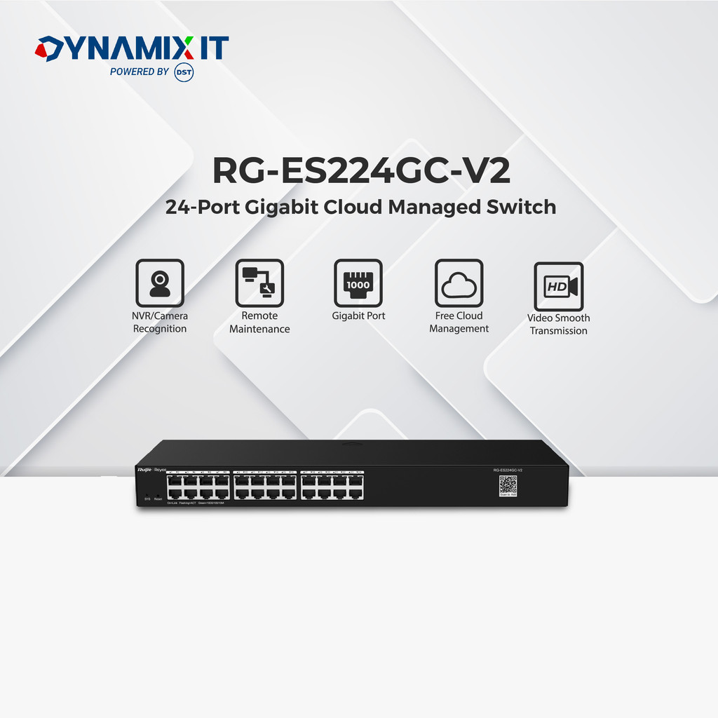 Jual Ruijie RG-ES224GC-V2 Switch Cloud Manage 24-Port Gigabit Non-PoE ...