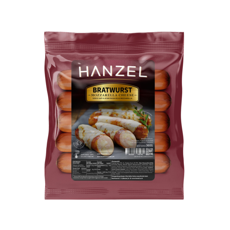 Jual Hanzel Sosis Sapi Bratwurst Cheese 360 gr | Shopee Indonesia