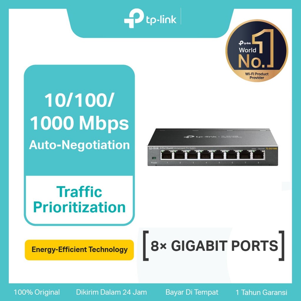 Jual TPLink TL-SG108E Easy Switch Hub Jaringan Network 8 Port Gigabit ...