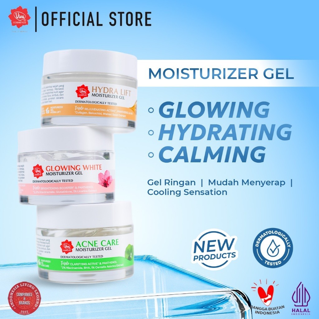 Jual VIVA COSMETICS MOISTURIZER GEL DERMATOLOGICALLY TESTED 50GR ...