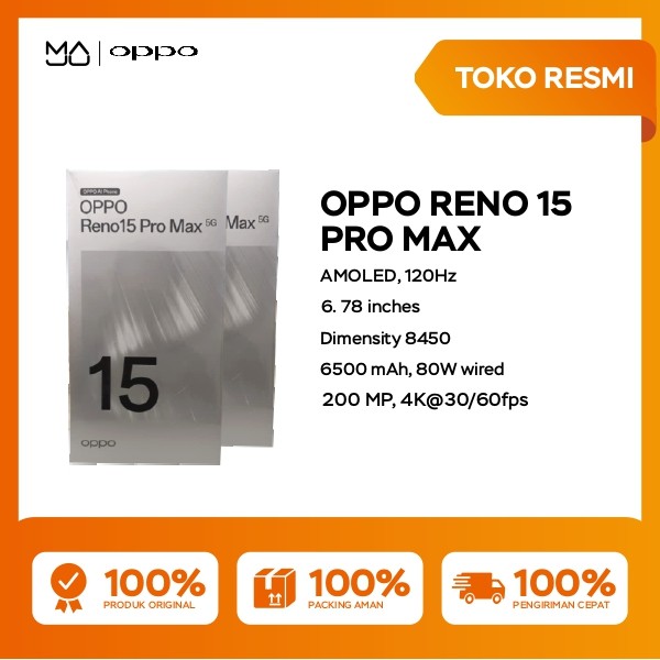 Jual Oppo Reno 15 Pro Max 5G 12/512GB [Mediatek Dimensity 8450, Amoled ...