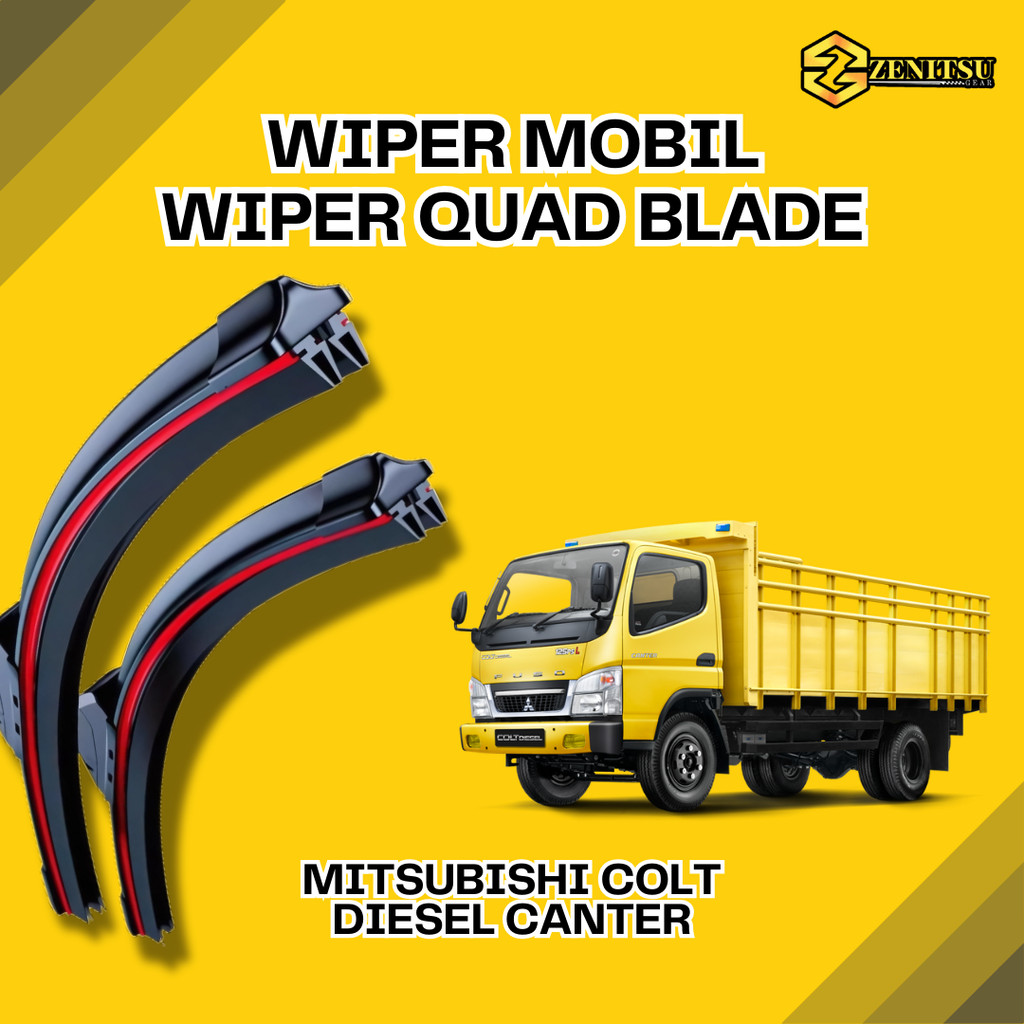 Jual Wiper Colt Diesel Canter Quad Blade 4 Lapis 1 Set Kiri Kanan Karet ...