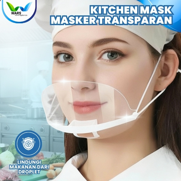 Jual WARS Kitchen Mask Masker Transparant Plastik Mika Penutup Mulut ...