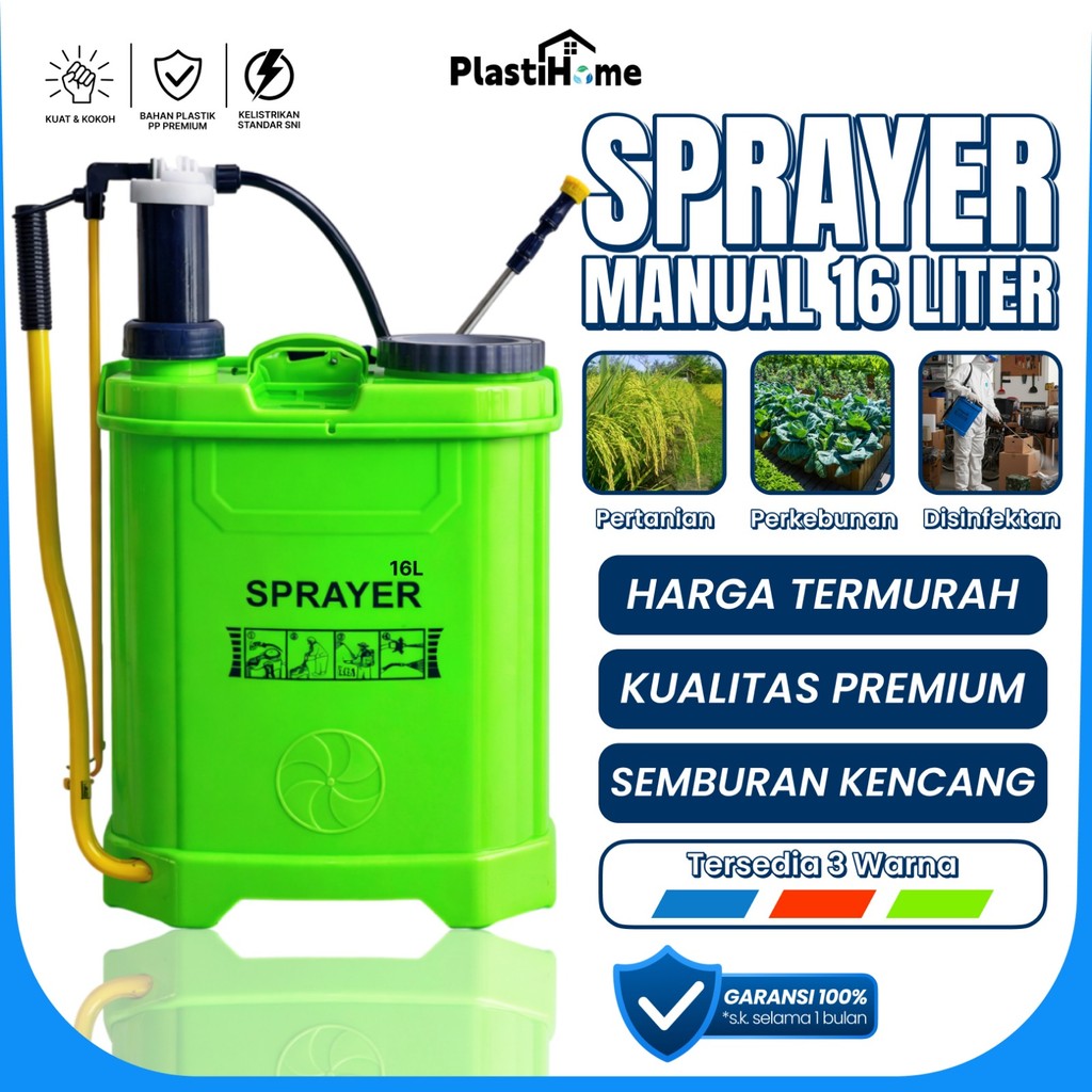 Jual Sprayer Manual 16L PlastiHome – Alat Semprot Tanaman Kuat & Awet ...