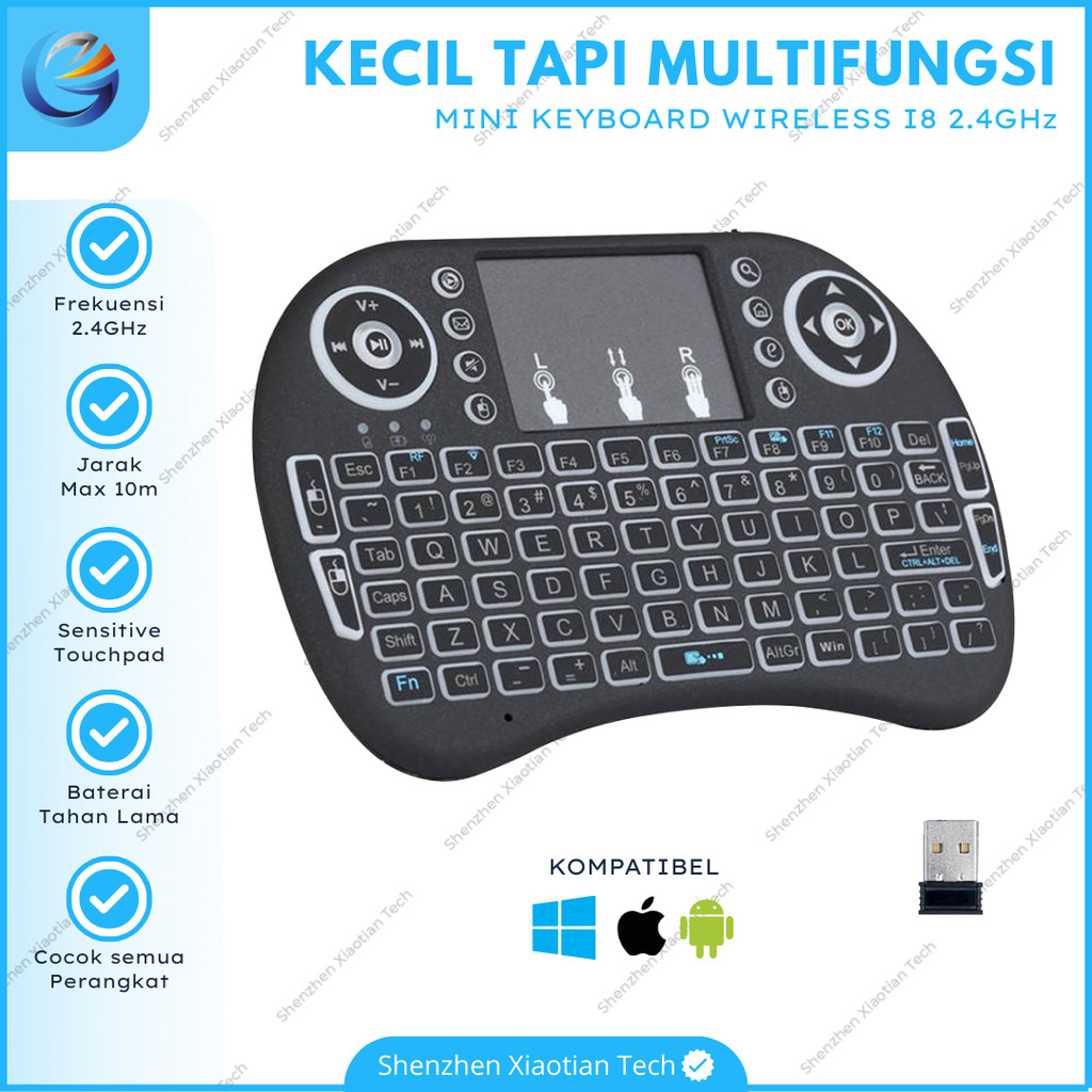 Jual Mini Keyboard Wireless i8 2.4G Handheld Keyboard untuk PC /Android ...