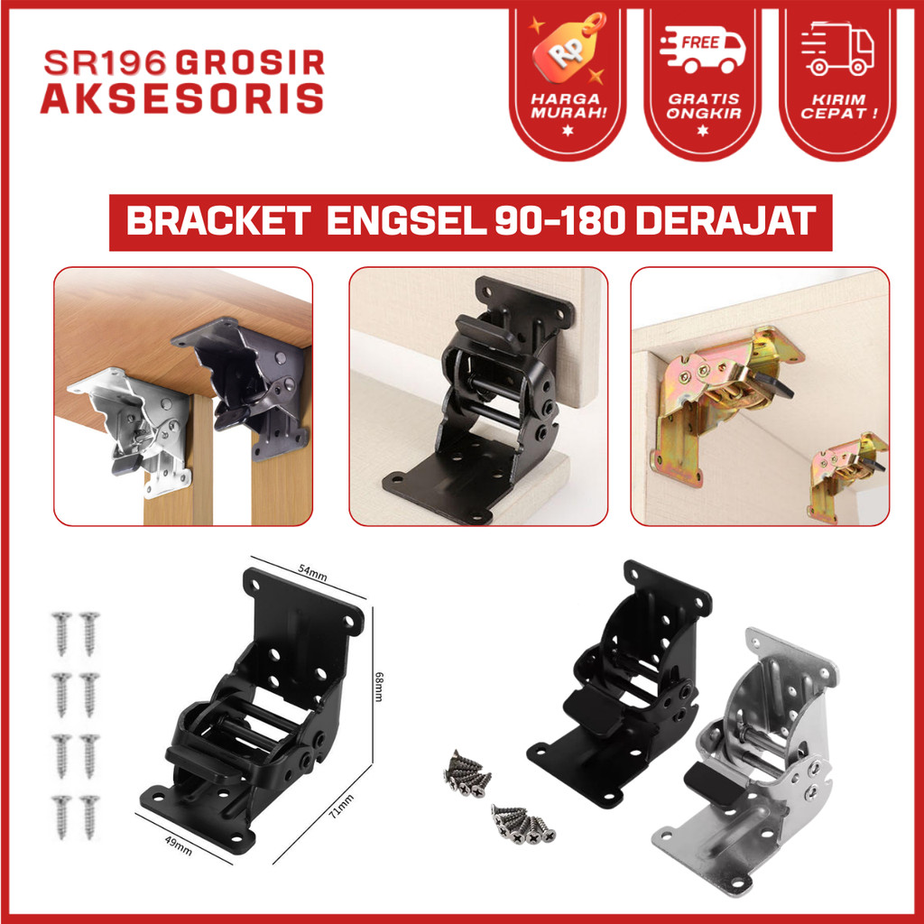 Jual Engsel Lipat Siku Meja / Braket Engsel 90-180 Derajat / Siku Lipat ...