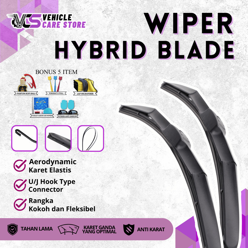 Jual Wiper Mobil Hybrid Blade Universal Untuk Semua Jenis Mobil ...