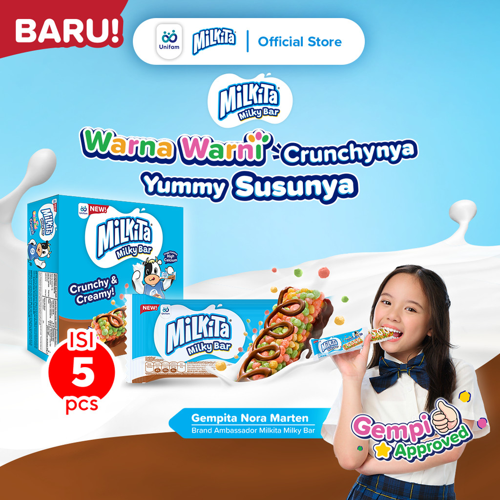 Jual Milkita Milky Bar Snack Susu Asli Rasa Coklat - 1 Box (isi 5 Pcs ...