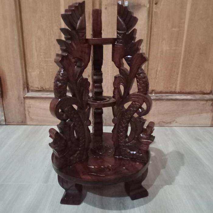 Jual Jagrak stand Tombuk Tiang Bendera Ukir Naga Kayu Jati | Shopee ...
