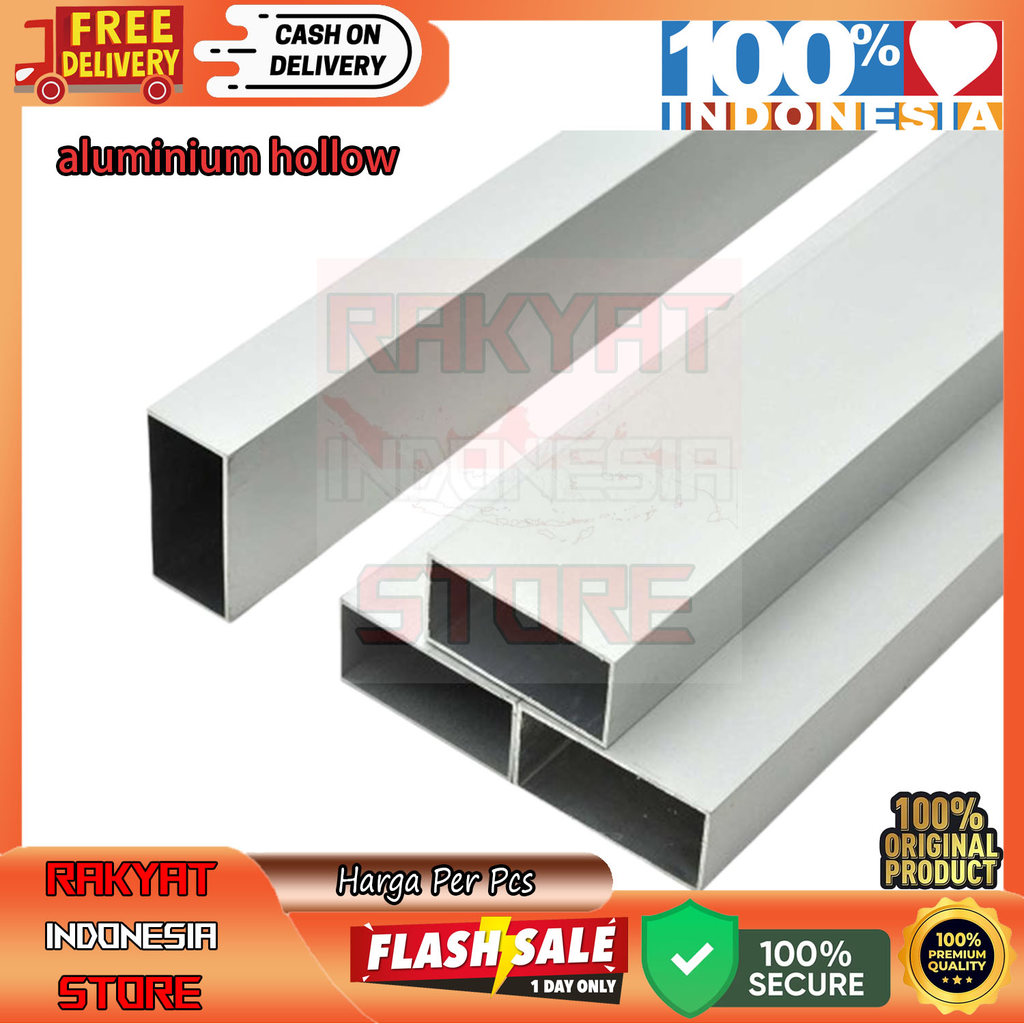 Jual Hollow Aluminium 1x2 Inch 2,5 x 5 cm Tebal Anti Patah Holo ...