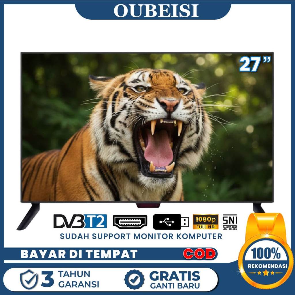 Jual OUBEISI TV LED 27 Inch HD 1280x1024 Resolusi Digital Televisi ...
