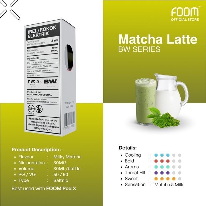 Jual Foom Matcha Latte Salt Nic 30ML by Foom x Boy WIlliam - Liquid ...