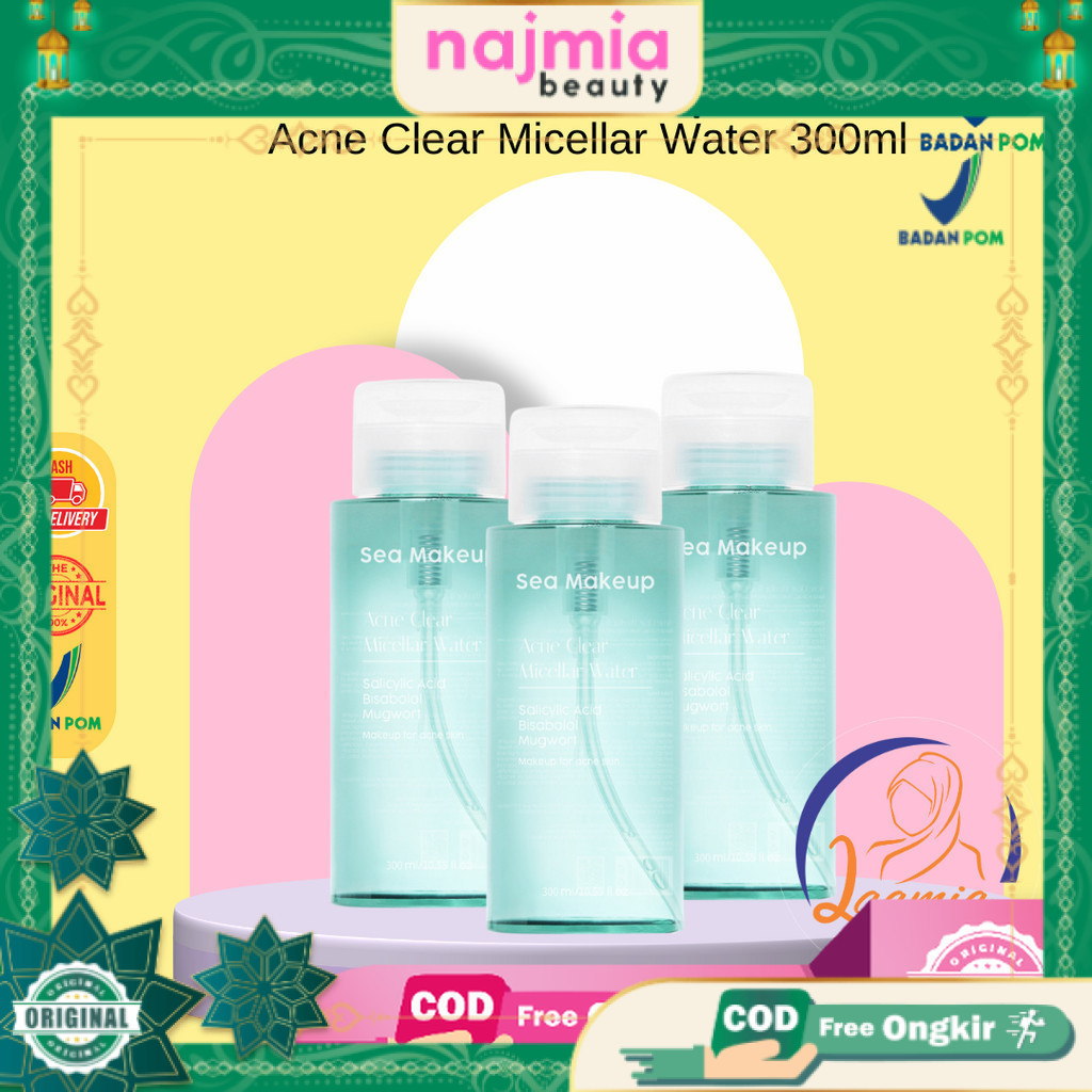 Jual Najmia Ofc Sea Makeup Acne Clear Micellar Water 300Ml | Shopee ...