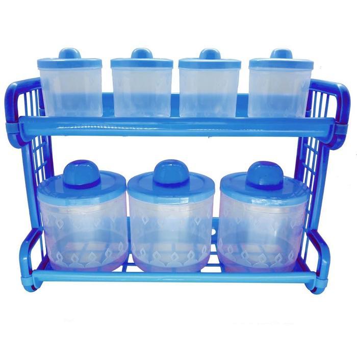 Jual Rak Tempat Bumbu Kitchen Set Monaco 7 Tabung Transparan Random ...