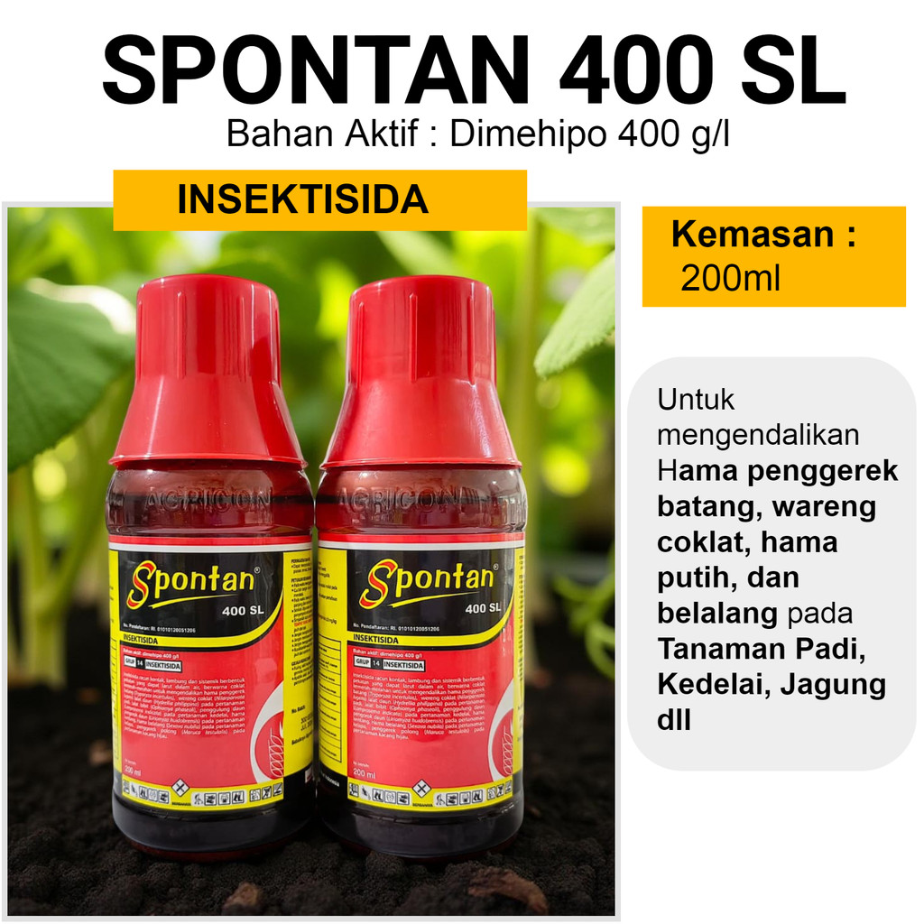 Jual Insektisida Spontan 400sl 200ml Obat Pembasmi Hama Wereng Ulat ...